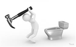 Funny Cartoon Broken Toilet With White Background HD Fun Wallpaper