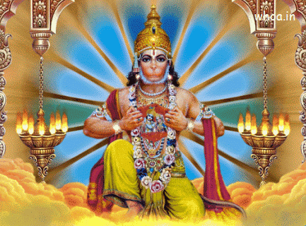 Shree Hanuman Animated Gif In Nice Wallpaper,Images